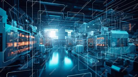 Premium Ai Image Industry 40 Smart Factory Futuristic Automation And
