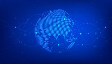 Premium Vector Global Network Connection Abstract Earth Map Big Data