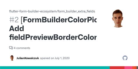 Formbuildercolorpicker Add Fieldpreviewbordercolor · Issue 2 · Flutter Form Builder Ecosystem