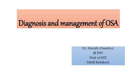 Diagnois Obstructive Sleep Apnoea Ppt