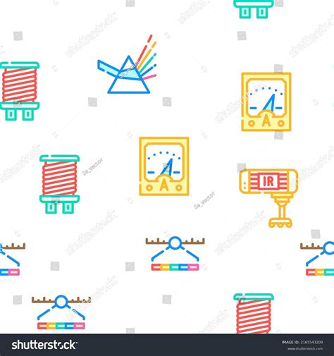 Electromagnetic Science Physics Vector Seamless Pattern Stock Vector Royalty Free