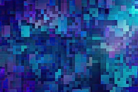 Premium Ai Image Pixelated Squares In Shades Of Blue And Purple