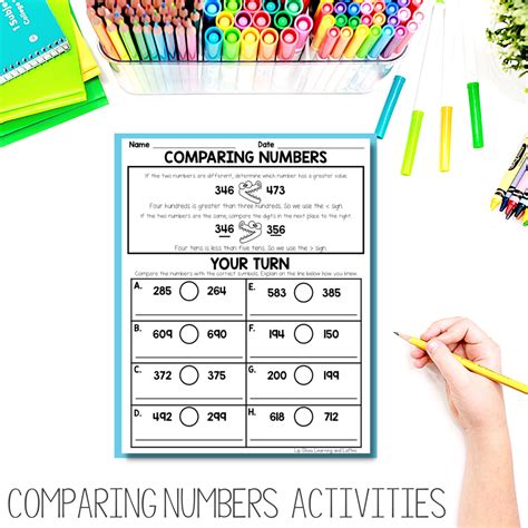 Comparing Digit Numbers Lip Gloss Learning And Lattes
