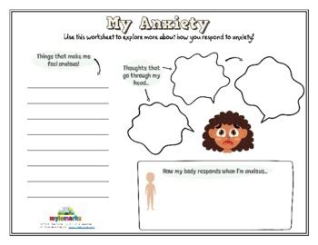 My Anxiety Fillable By Mylemarks Teachers Pay Teachers