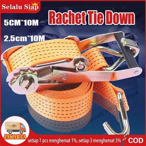 Jual Rachet Tie Down Meter TON Webbing Cargo Lashing Belt Trackbelt Tali Ikat Sabuk