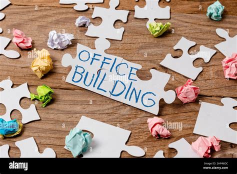 Writing Displaying Text Office Building Business Concept Commercial