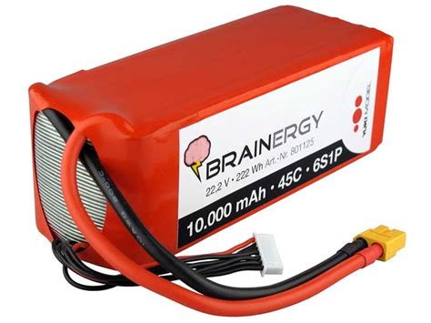 Lipo 6s (22,2V): BRAINERGY LiPo 6s 10000mAh 45c