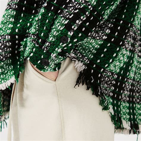 Green Check Print Tassel Shirt Helloice Apparel