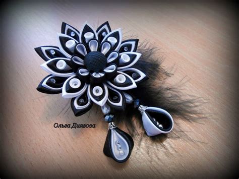 Канзаши Ольги Диязовой Тканевые цветы Канзаши уроки Изящные банты