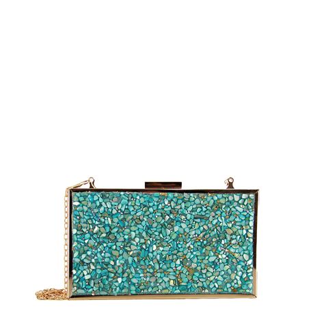 Embellished Sparkle Clutch Bag Blue Europa Art