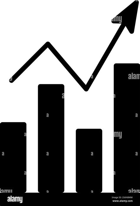 Analytics Chart Icon Black Stencil Design Vector Illustration Stock