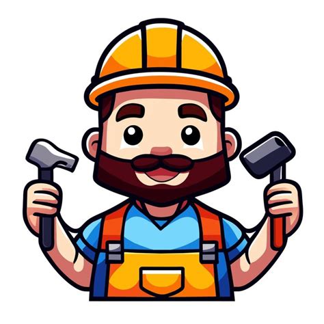 Premium Vector Hand Drawn Builder Outfit Attire Handyman Constructor