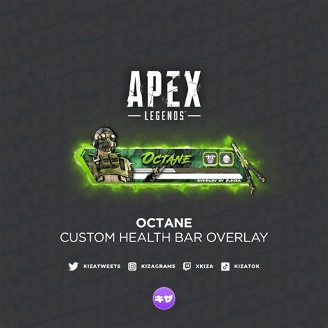 Customizable Animated Default Octane Apex Legends Custom Health Bar Overlay For Streaming
