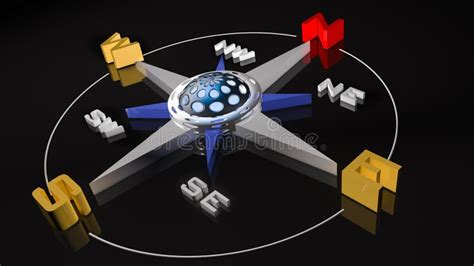 Compass Rose In 3d Illustration Stock Illustration Illustration Of