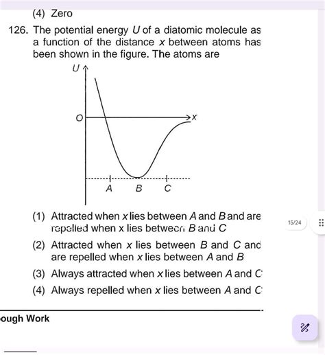 4 Zero126 The Potential Energy U Of A Diatomic Molecule As A Function