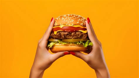 Premium Photo A Perfect Burger In Hands