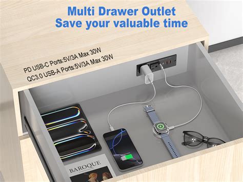 30w Furniture Drawer Outlet Kit Recessed Outlet With 4 Usb
