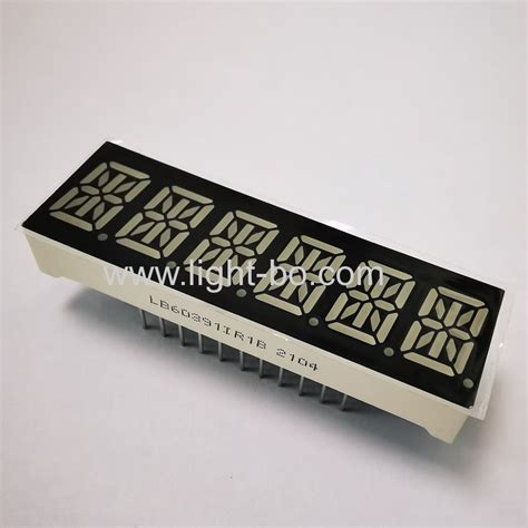 Custom Super Red Six Digit 14 Segment Led Display 10mm Common Anode For