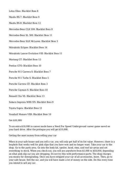 Need For Speed Most Wanted Pc Cheats And Hints