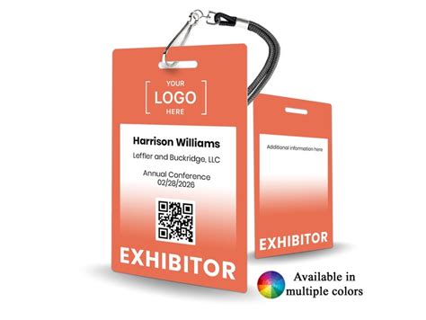 Custom Exhibitor Badge Professional Id For Events Etsy