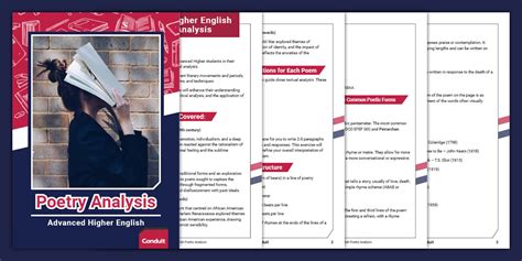 Advanced Higher English Poetry Analysis Booklet Twinkl