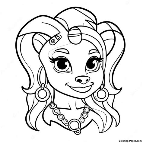 Clawdeen Wolf With Stylish Accessories Coloring Page Coloring