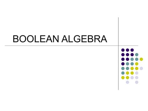boolean algebra ppt