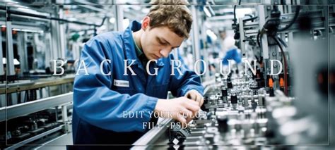 Focused Worker On An Assembly Line Premium Ai Generated Psd