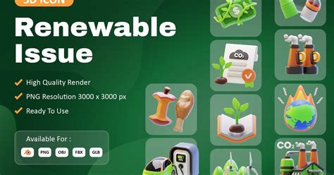 Renewable Issue 3d Icon Objects Ft 3d And Renewable Envato