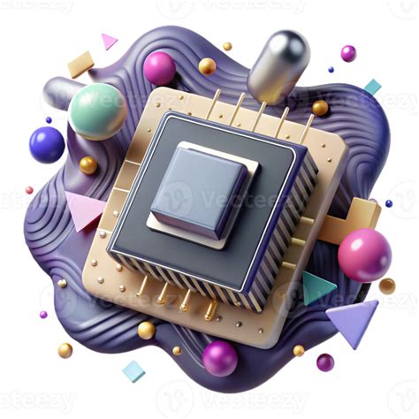 Beautiful Abstract Quantum Computer Circuit Board Isolated Element Exclusive 60671133 Png