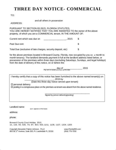 Storage Unit Eviction Notice Template