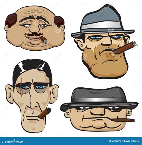 Gangster Faces Vector Illustration | CartoonDealer.com #7227272