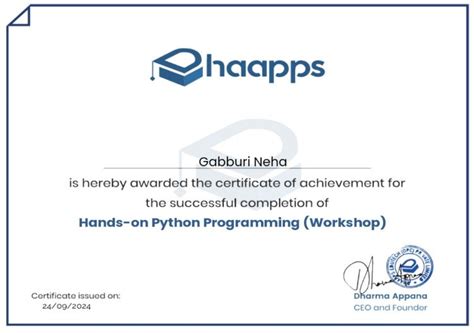 Gabburi Neha On Linkedin Pythonprogramming Workshop Learningjourney Codingskills Haapps