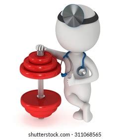 3d White People Doctor Stethoscope Red ilustración de stock 311068565