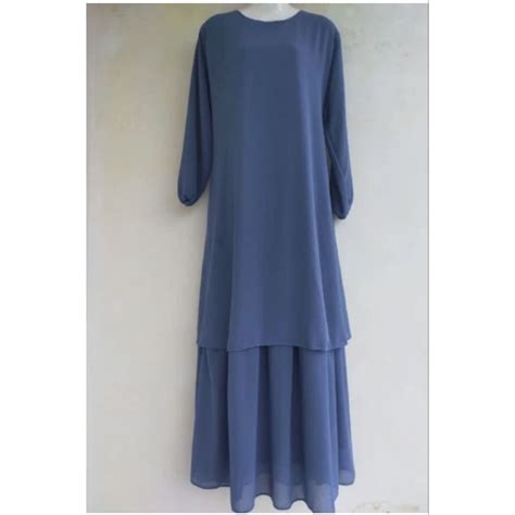 Jual Gamis Ceruty Polos Malaysia L Xl Xxl Free Bross Hitam Putih Marun