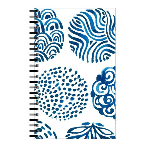 Watercolor Circles Of Nature Blue Notebook Shutterfly