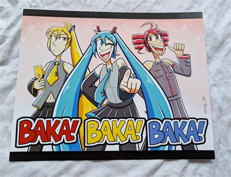 Triple Baka Print 10 X 8 Art Print Hatsune Miku Akita Neru