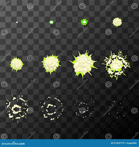 Sprite Sheet For Cartoon Explosion Game Effect Animation Frames Stock
