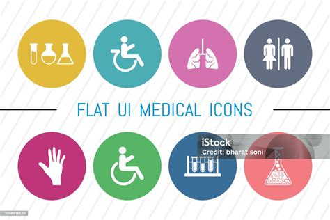 플랫 Ui 8 색상 의료 아이콘 세트입니다 Eps10입니다 매우 유용한 의료 아이콘 설정 간단한 그림입니다 웹 모바일 소프트웨어 및 애플 리 케이 션에 대 한 유용한 아이콘