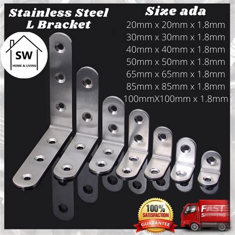 SW L Bracket Stainless Steel L Bracket Angle Bracket Sesiku L Rak Rack L Angle Bracket Bracket