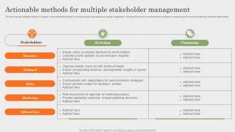 Actionable Methods For Multiple Stakeholder Management PPT PowerPoint
