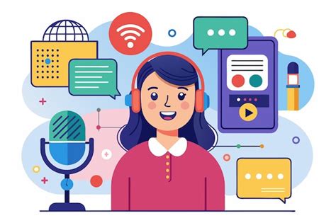 A Smiling Person Wears Headphones Interacting With A Customizable Voice