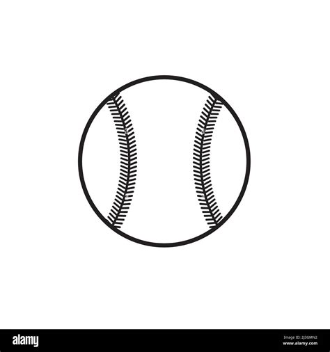 Vector Black Outline Baseball Ball Silhouette Isolated On White Background Stock Vector Image