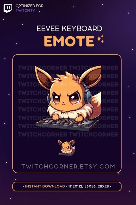 Typing Eevee Twitch Emote Keyboard Warrior Eevee Discord Emote Eevee
