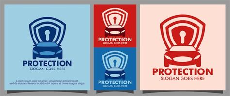 Modèle De Logo Dassurance De Protection Automobile Vecteur Premium