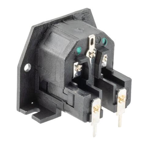 Twin Fused Iec Inlet Flange Mount C14 Connector Pcb Spills 5mm X