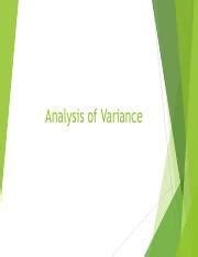 Analysis Of Variance Pdf Analysis Of Variance Outline U Objective Of Analysis Of Variance