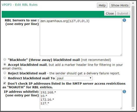 Edit Realtime Blacklist Rules