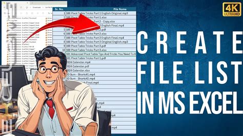 List Files In Any Folder Without Vba Filter And Organize Your Files In Excel Youtube