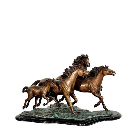 Bronze Herd Of Wild Mustangs Sculpture Metropolitan Galleries Inc